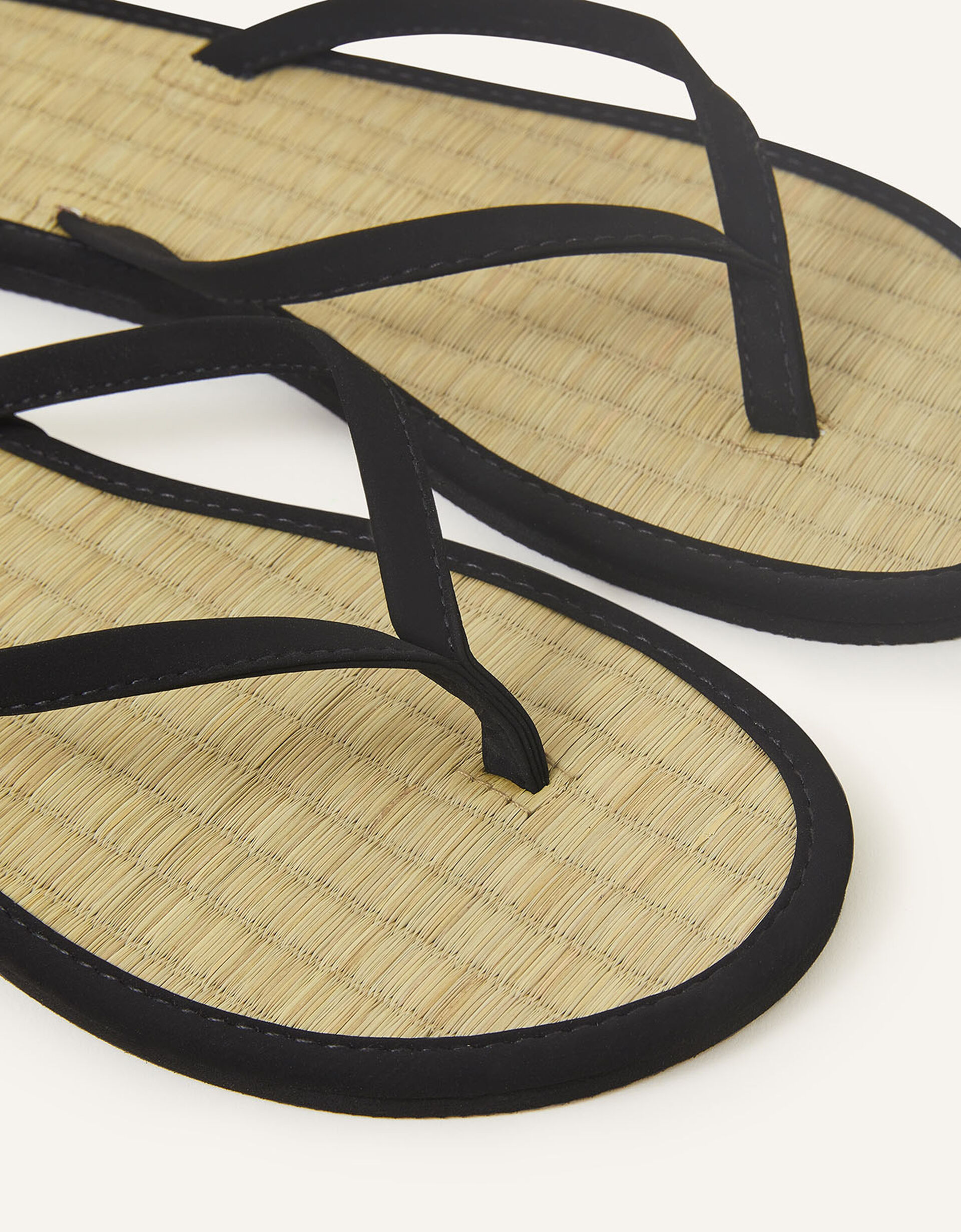 Plain Seagrass Flip Flops Black | Flip flops | Accessorize UK