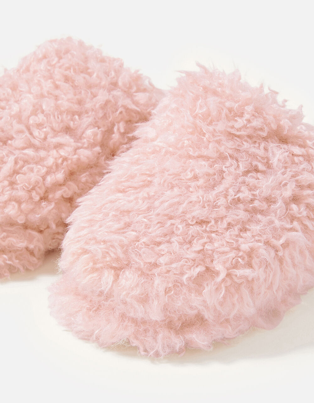 Fluffy Teddy Slippers Pink | Slippers | Accessorize UK