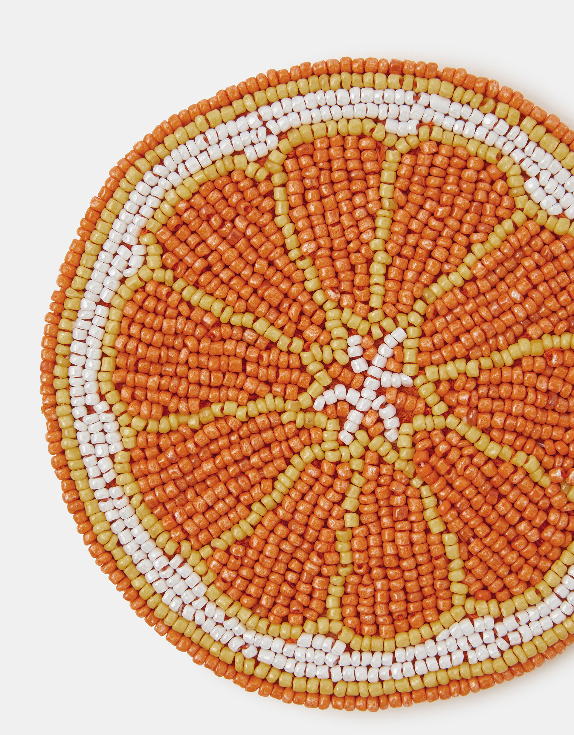 Round Orange Beaded Coaster | For The Home | Accessorize UK