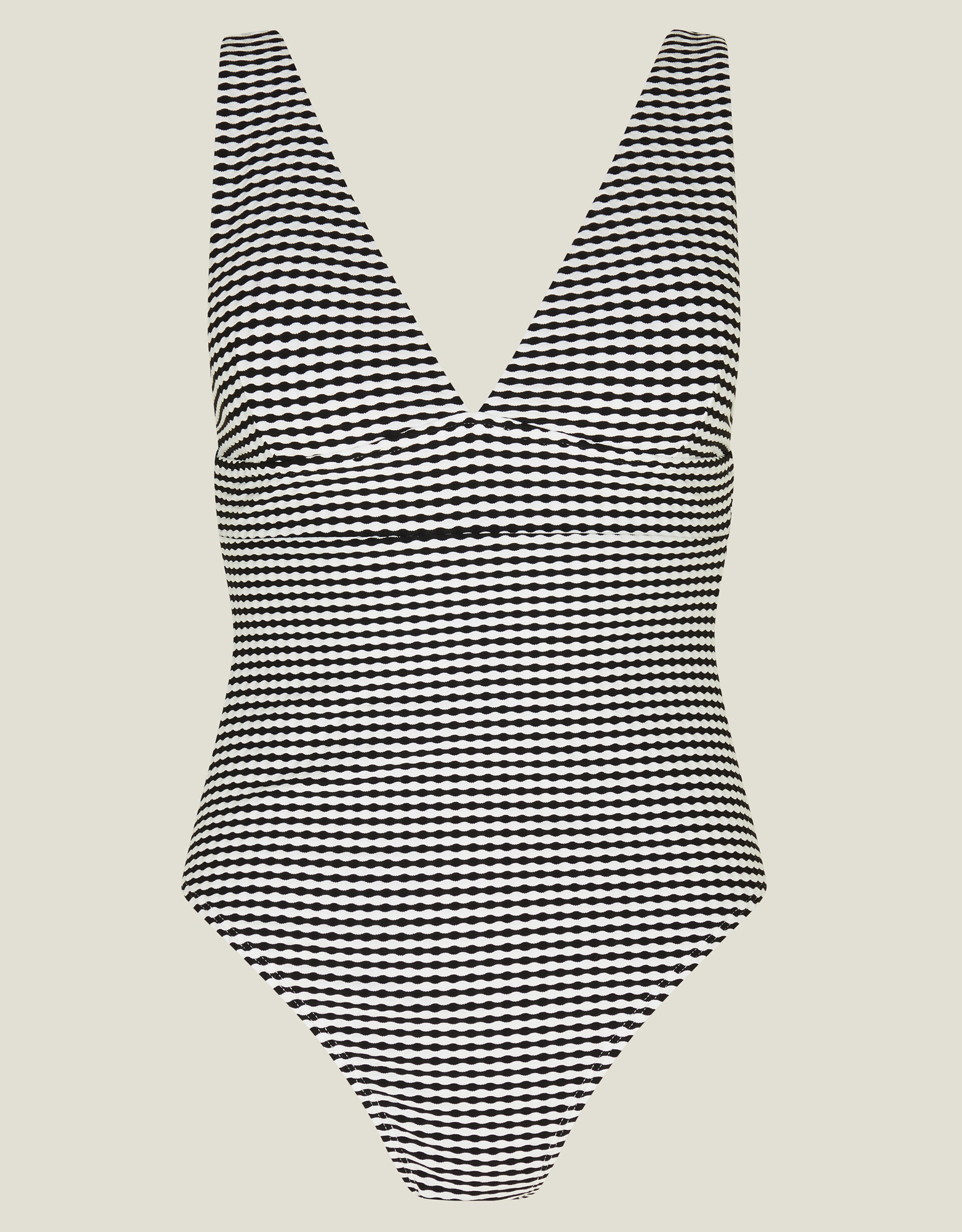 Stripe Seersucker Plunge Swimsuit Black | Bikinis & Swimsuits ...