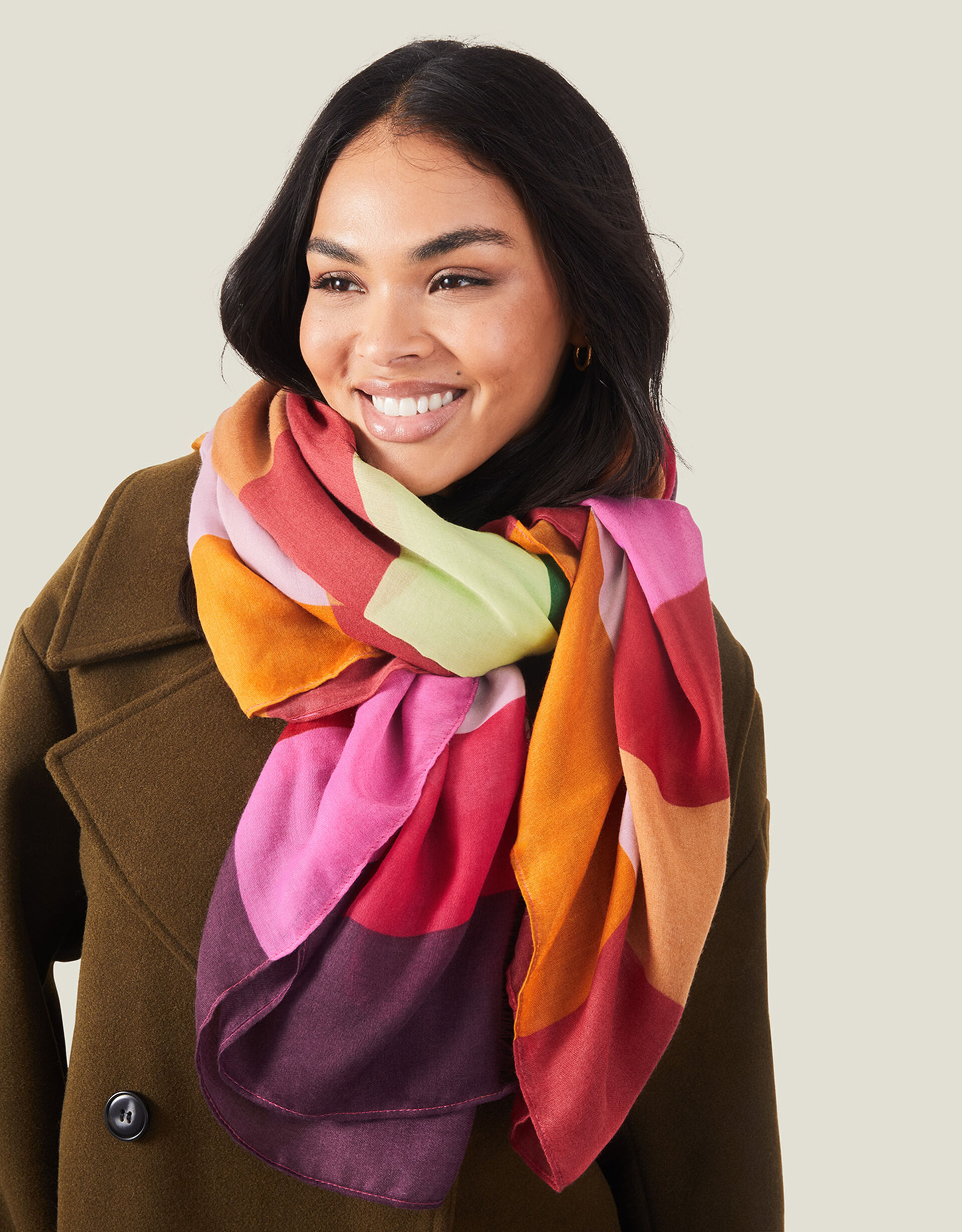 Bright Colour Block Scarf | Lightweight scarves | Accessorize UK