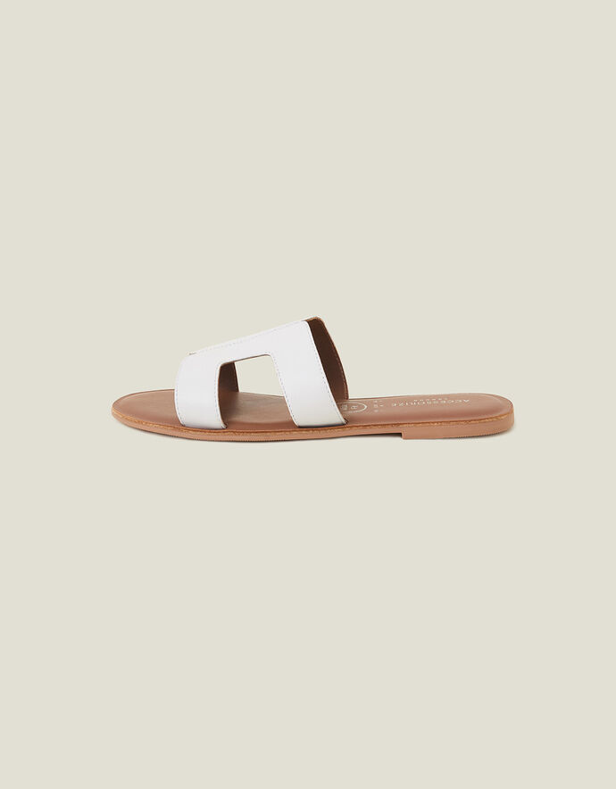Cut-Out Wide Fit Leather Sandals White | Shop All | Accessorize Global