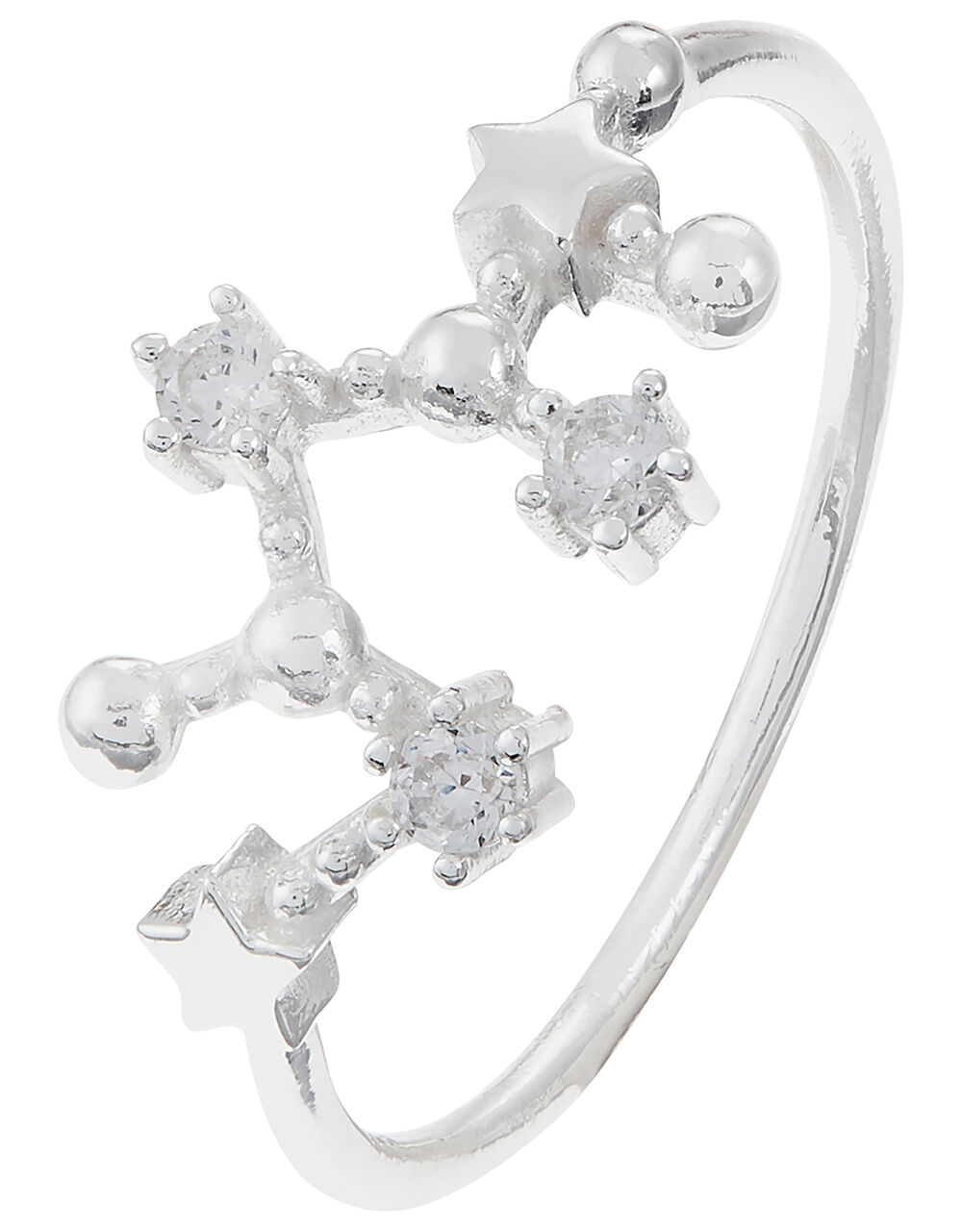 Sterling Silver Sagittarius Constellation Ring White | Sterling silver ...