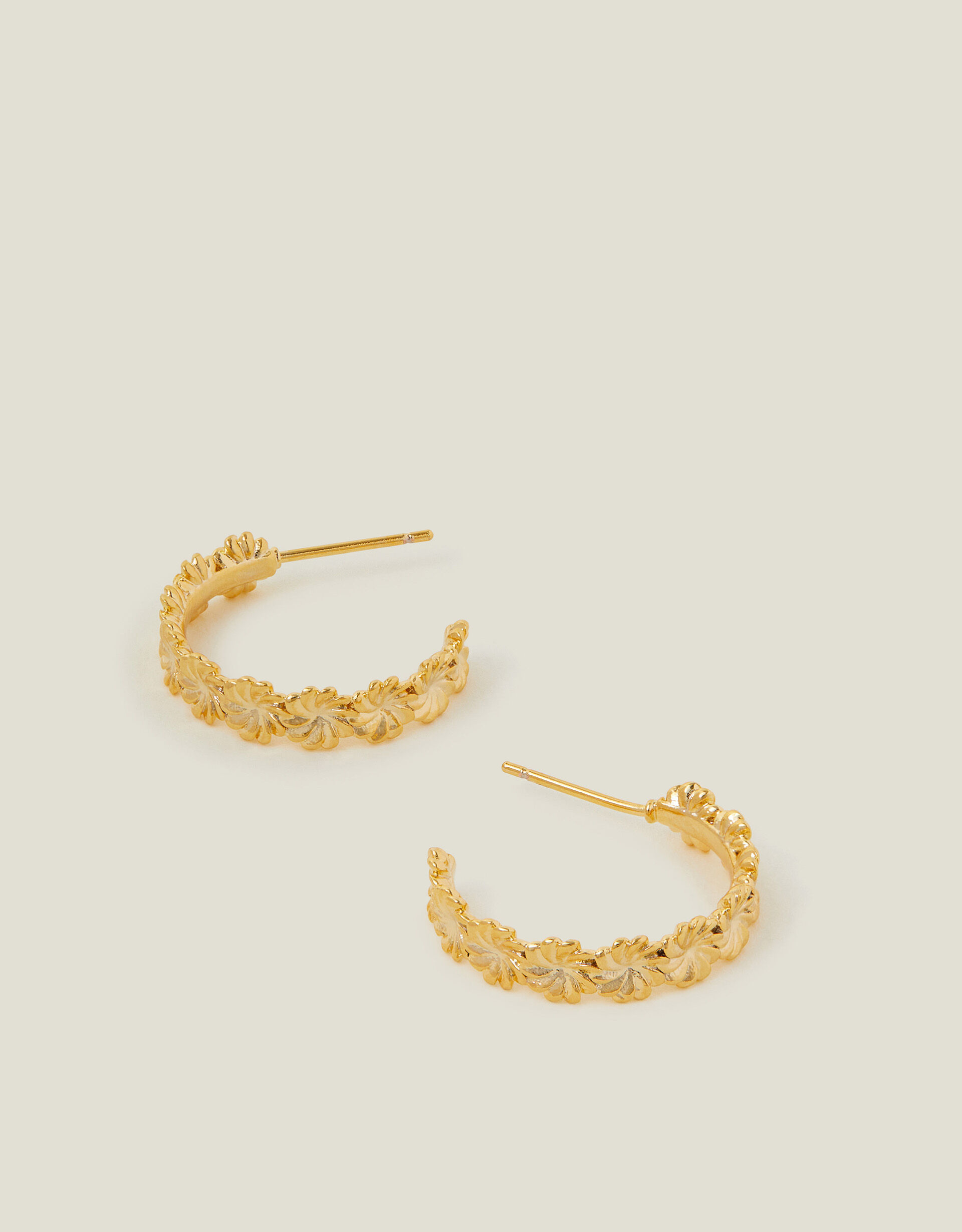 14ct Gold-Plated Flower Hoop Earrings | Earrings | Accessorize Global