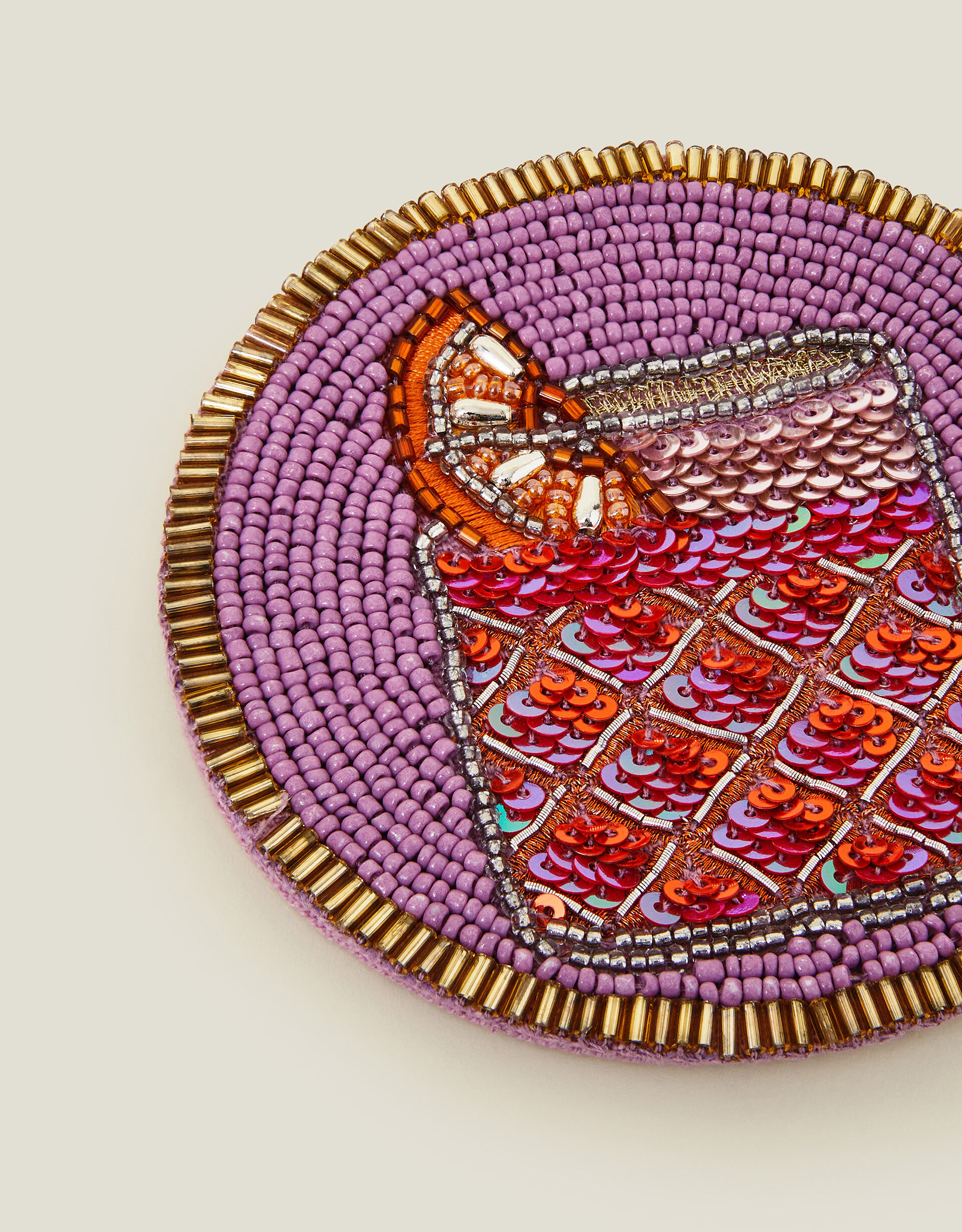 Round Negroni Cocktail Beaded Coaster Home Accessories Accessorize Global