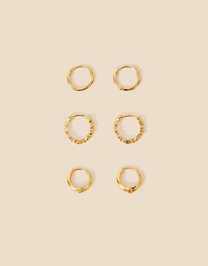 14ct Gold-Plated Bobble Graduated Width Hoop Set of Three | Shop All ...