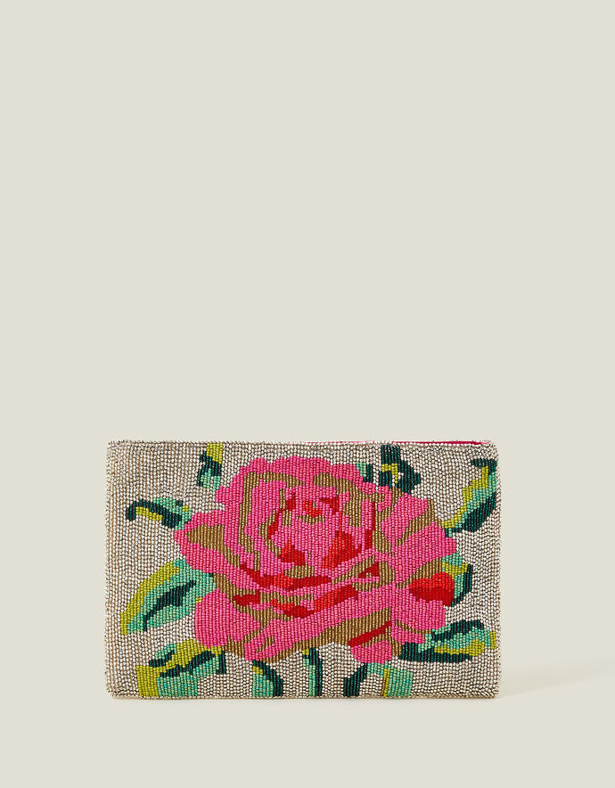 Hand Beaded Rose Clutch | Clutches | Accessorize UK