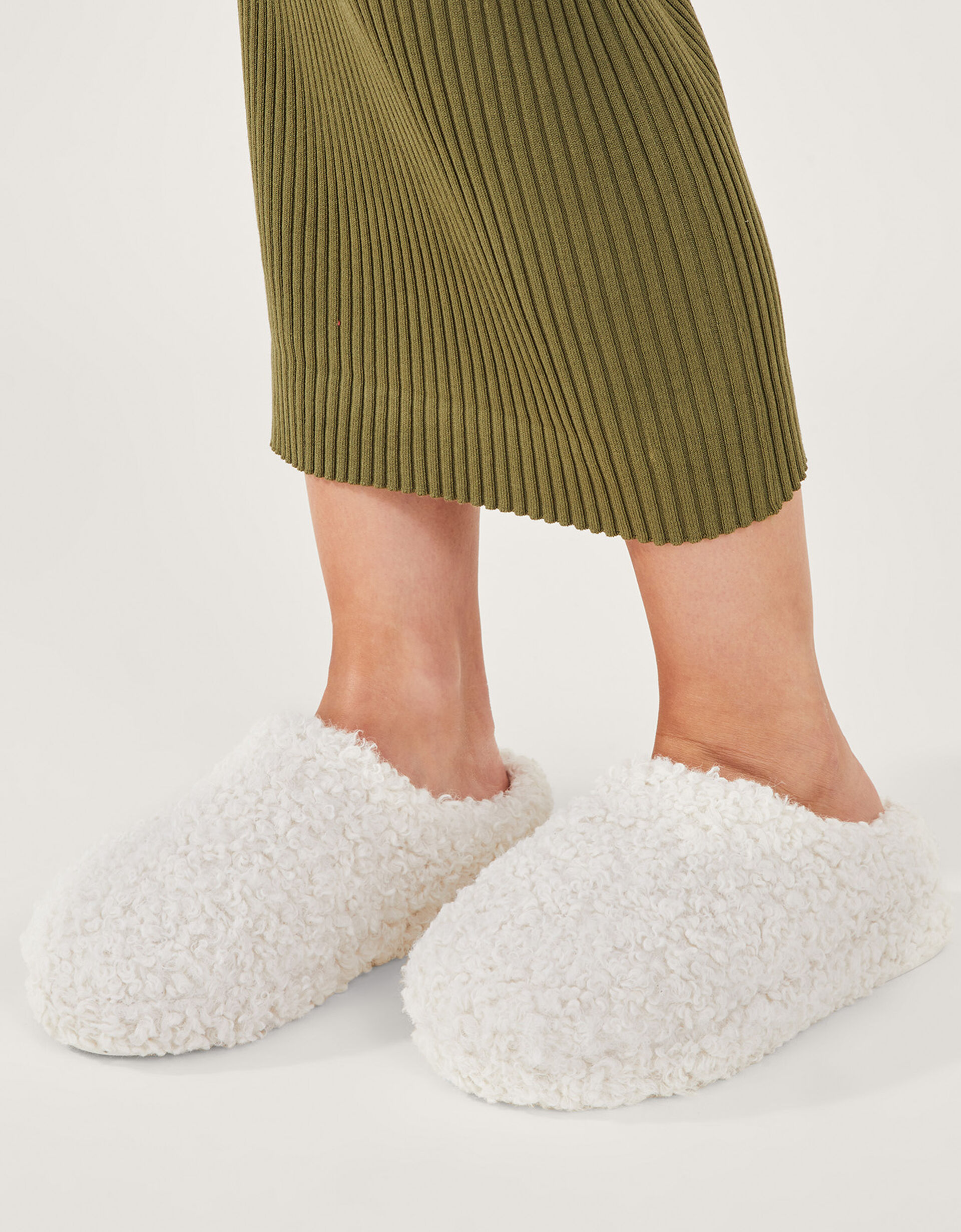 Borg Platform Mule Slippers Cream | Shop All | Accessorize UK