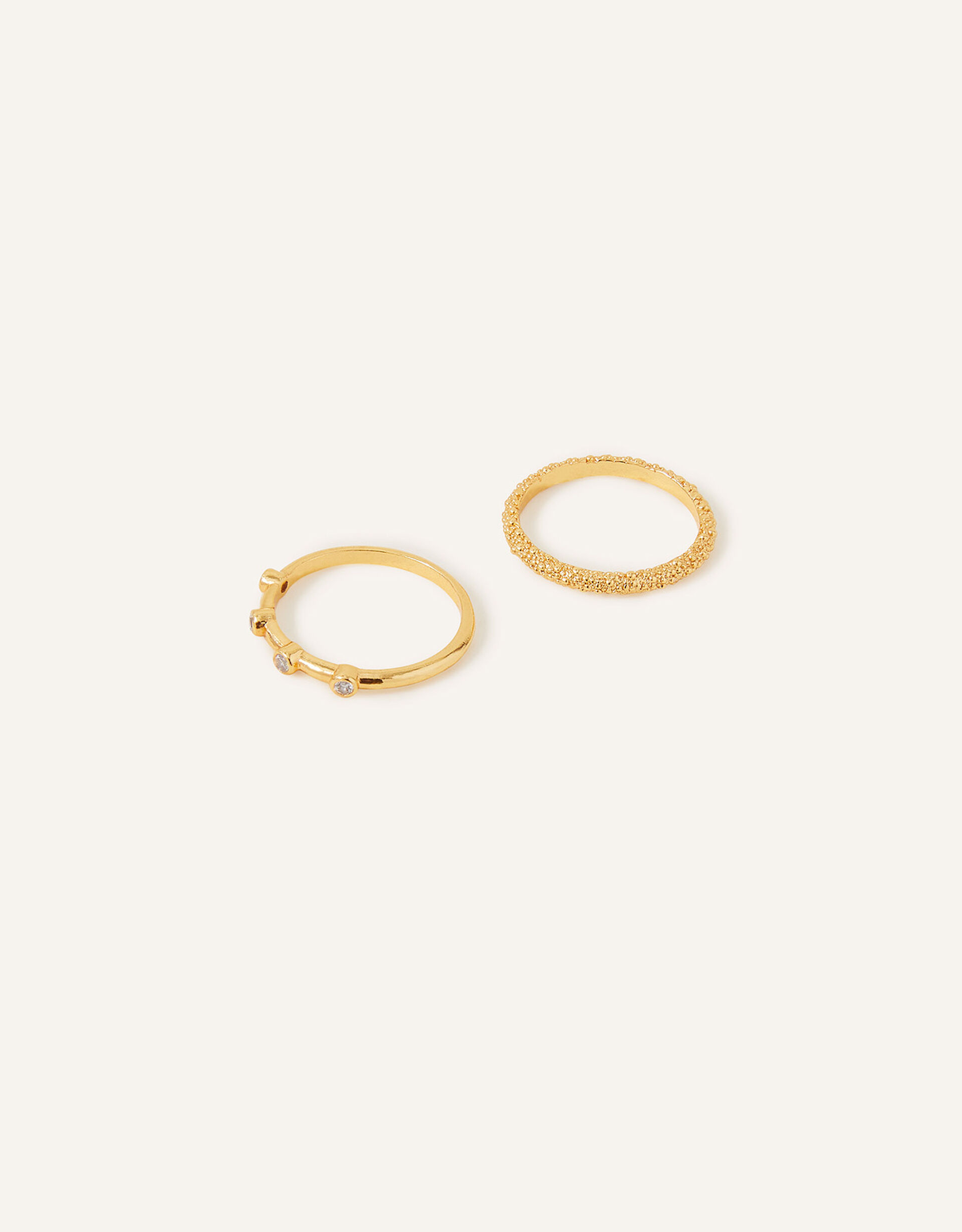 14ct Gold-Plated Sparkle Rings Set of Two Gold | Z for Accessorize ...
