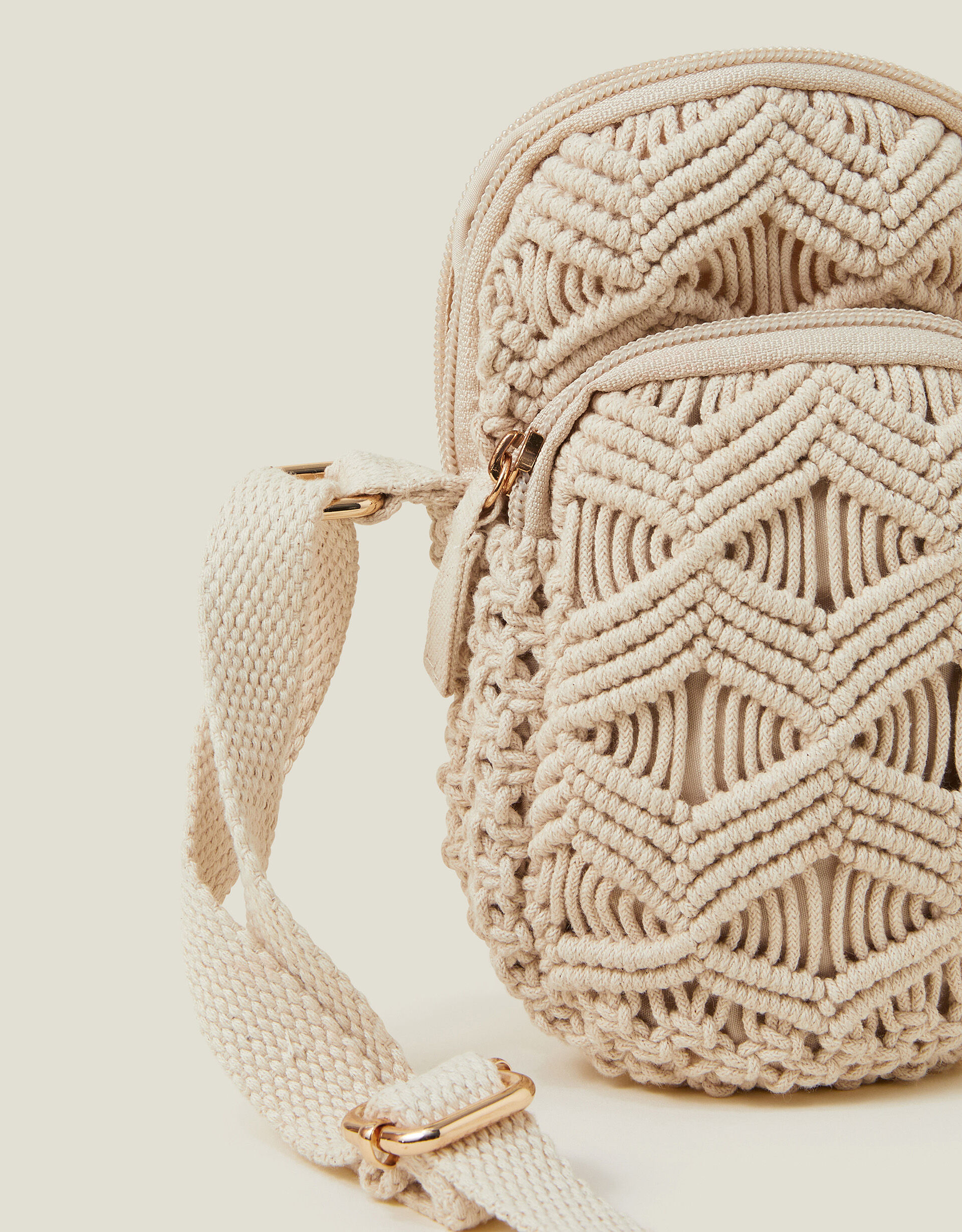 Macrame Phone Bag Cream | Neutrals | Accessorize UK