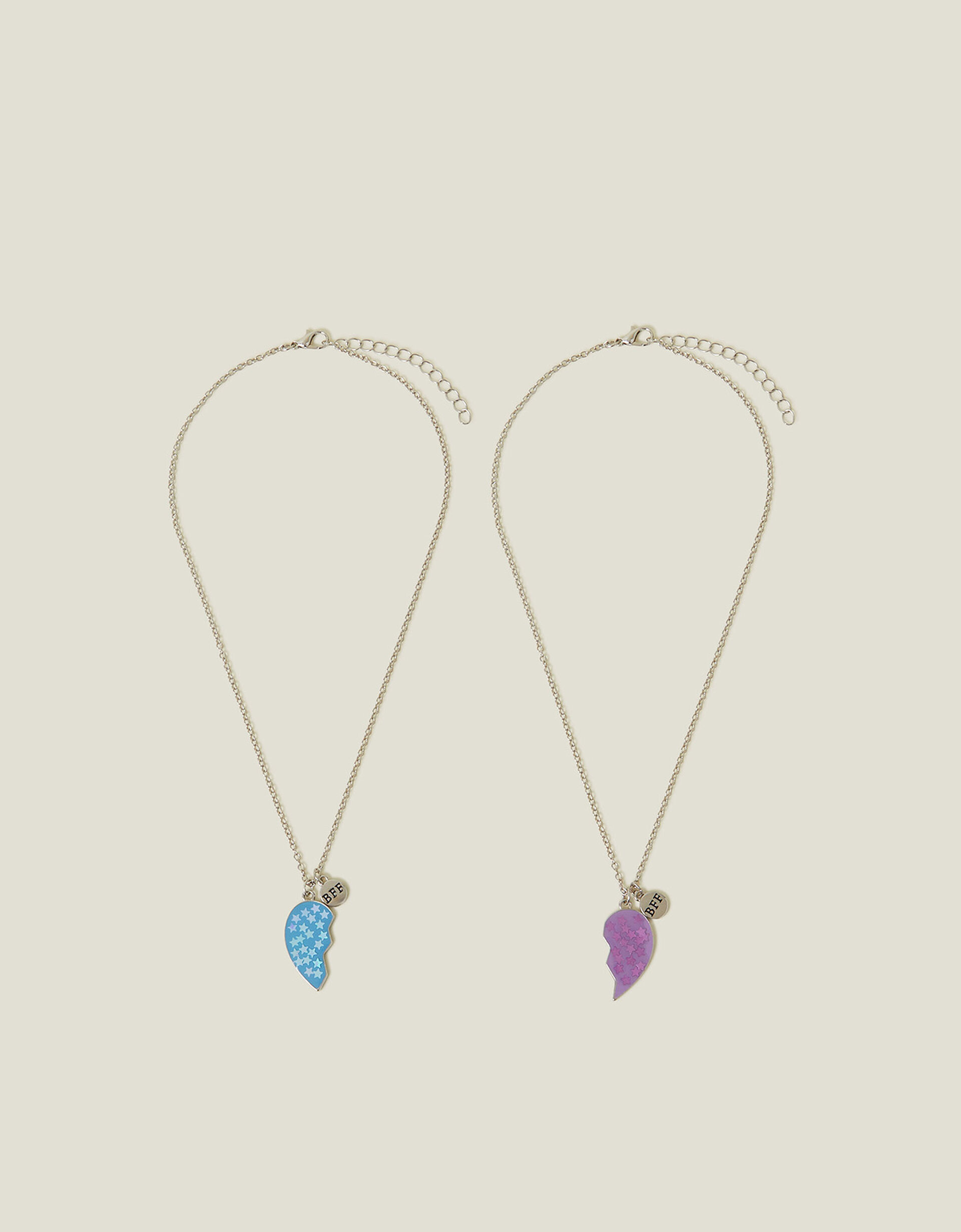 2-Pack BBF Heart Friendship Necklaces | Girls jewellery | Accessorize ...