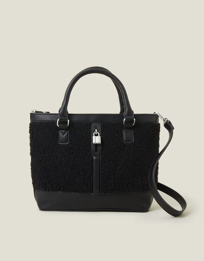 Faux Shearling Lock Tote Bag | Shop All | Accessorize UK