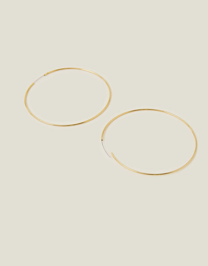 14ct Gold-Plated Large Thin Hoops | Z for Accessorize | Accessorize UK