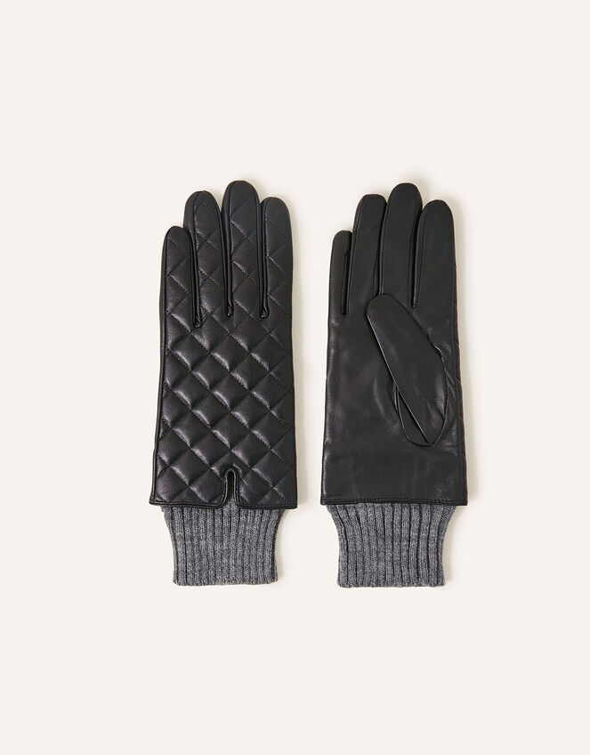 Quilted Leather Gloves Black | Gloves | Accessorize UK