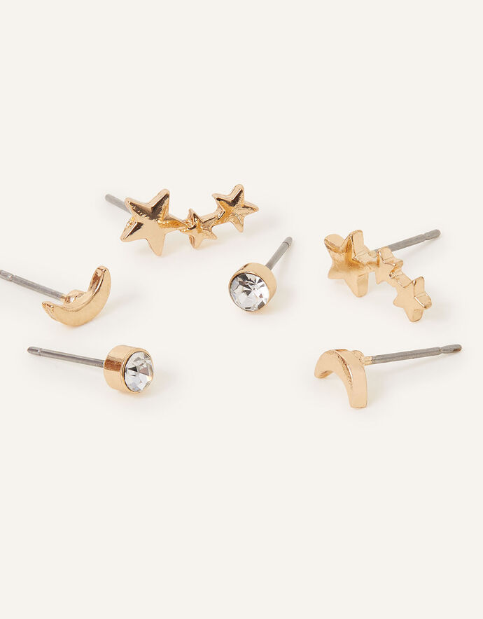 Celestial Stud Earrings Set of Three | Stud Earrings | Accessorize Global