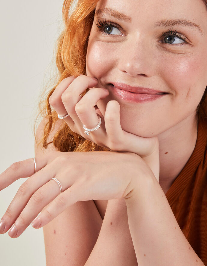 Crystal Rings 12 Pack Silver | Stacking Rings | Accessorize Global