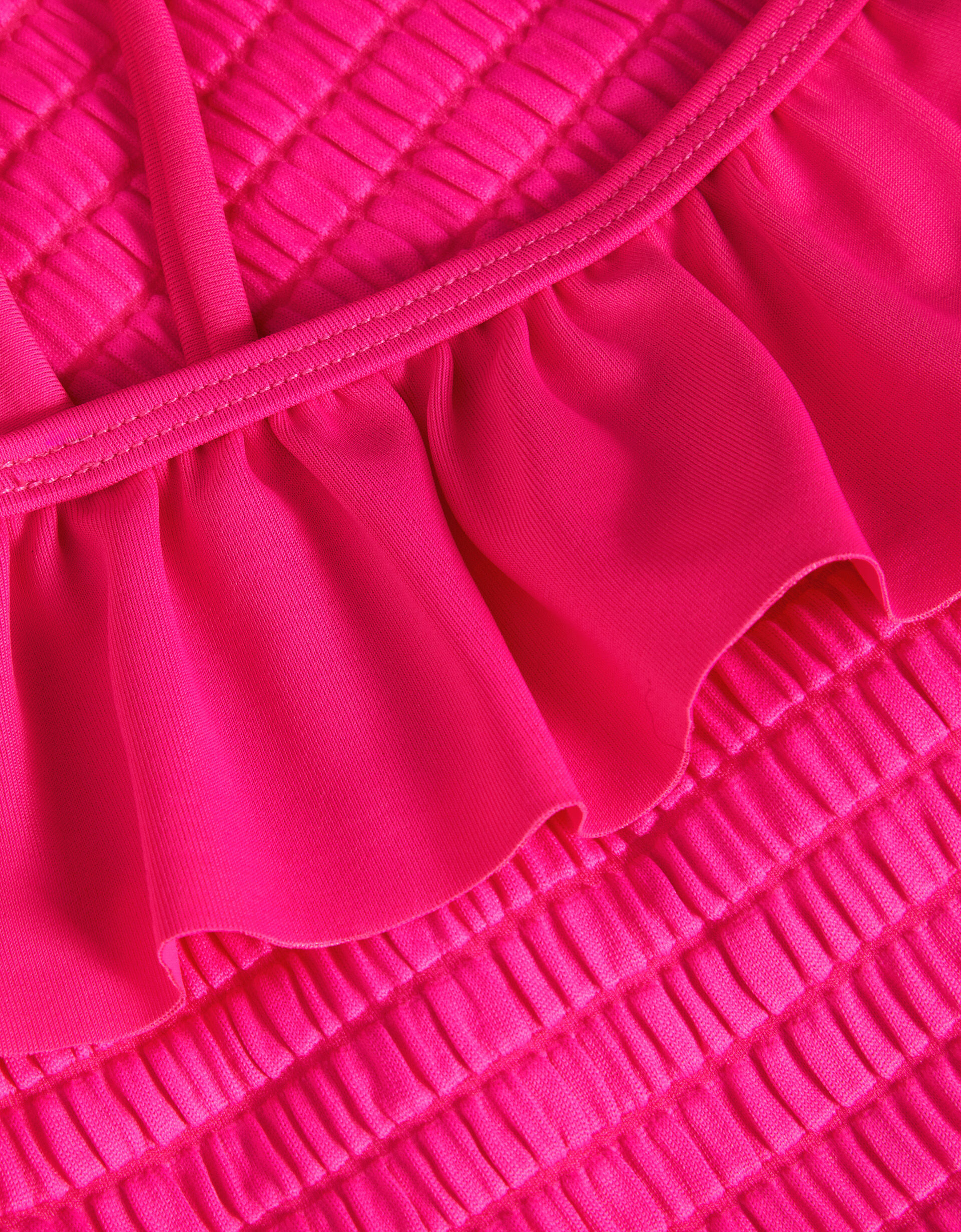 Girls Textured Frill Swimsuit Pink | Girls Clothing & Shoes ...