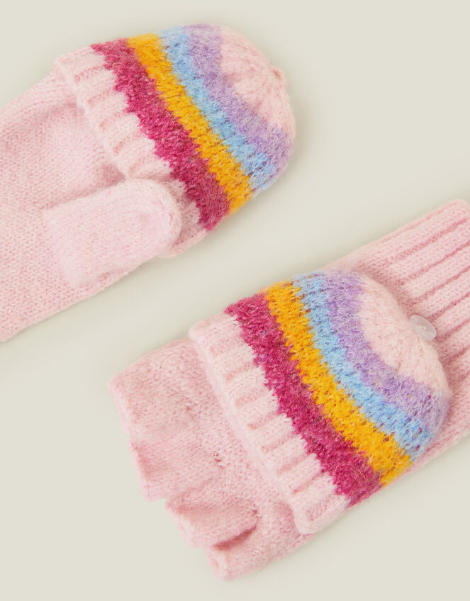 Girls Stripe Fingerless Mitten Gloves Multi | Girls accessories ...