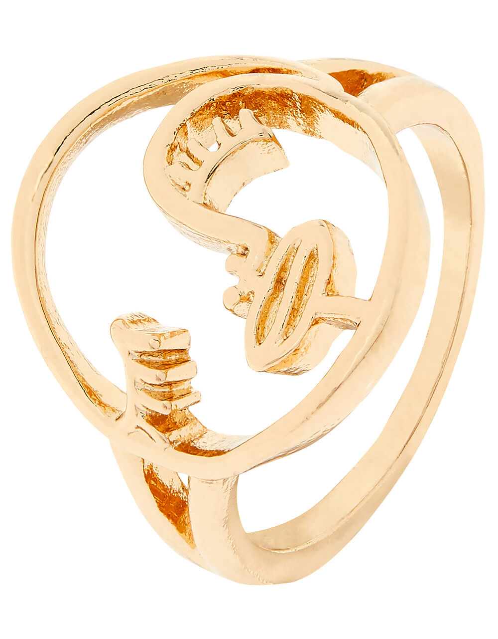 Face Ring Gold | Rings | Accessorize UK