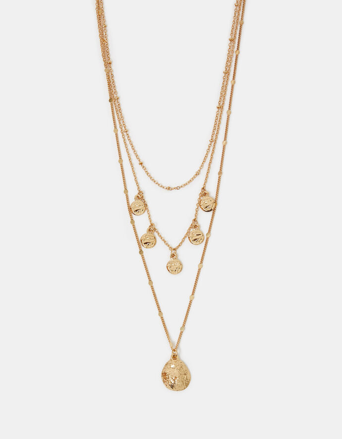 Triple Layered Disc Necklace | Necklaces | Accessorize UK