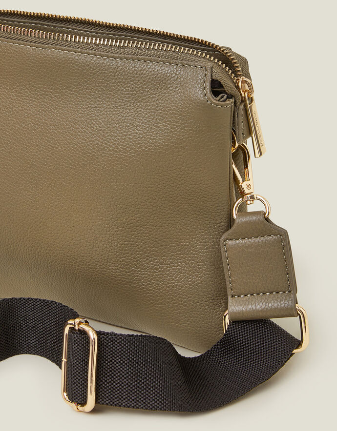 Double Pouch Leather Cross-Body Bag | Leather Bags | Accessorize Global