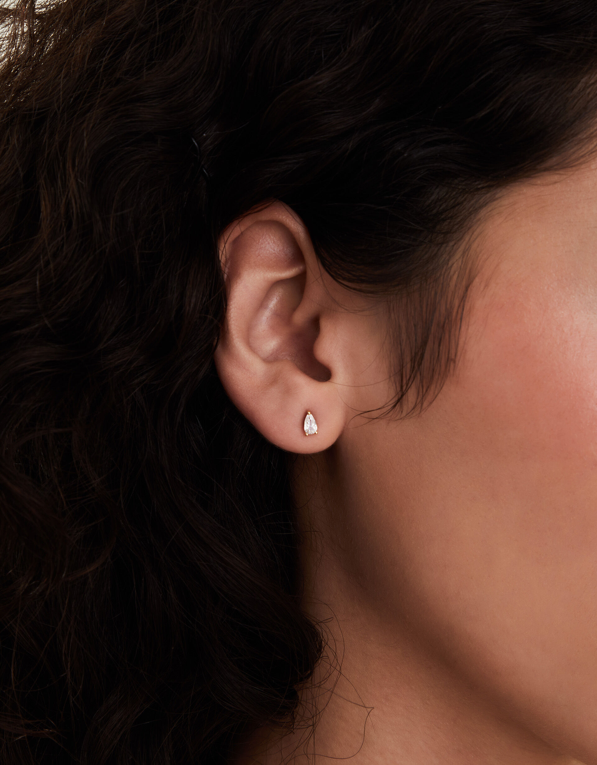 14ct Gold-Plated Pear Studs | Earrings | Accessorize UK