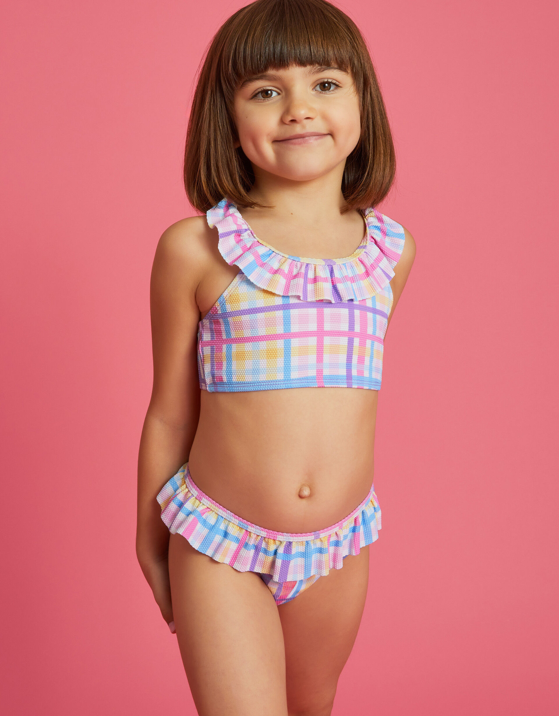 Check Print Bikini Set Multi Clothing Shoes Accessorize Uk