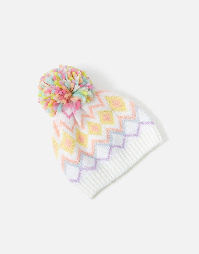 Girls Geometric Fair Isle Beanie Multi | Girls accessories | Accessorize UK