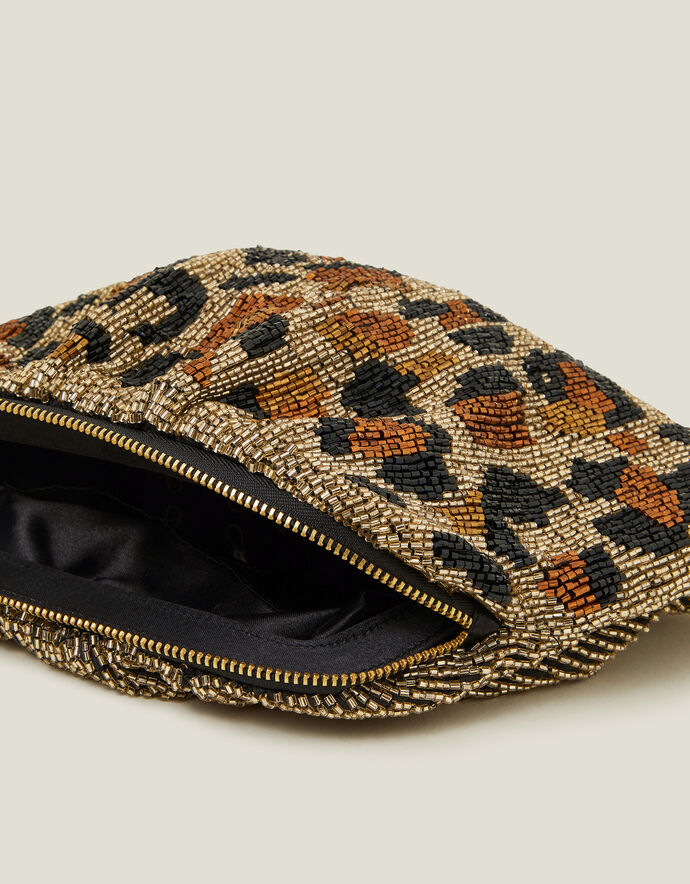 Hand-Beaded Leopard Print Cloud Clutch Bag | Clutches | Accessorize Global