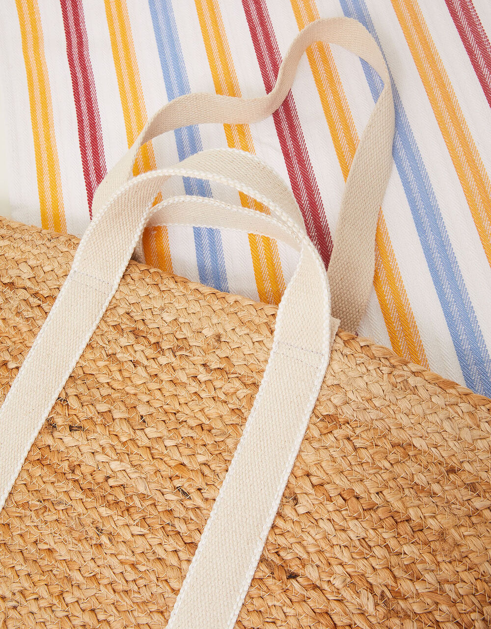 Webbing Strap Jute Shoulder Bag | Beach bags | Accessorize UK