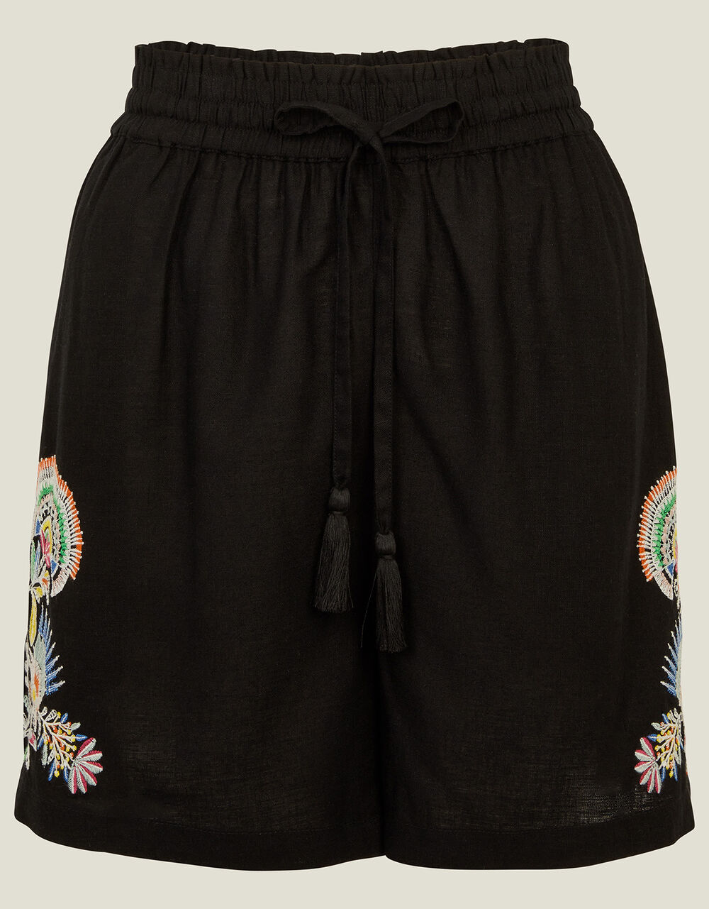 Embroidered Shorts Black | Beach trousers & Shorts | Accessorize Global