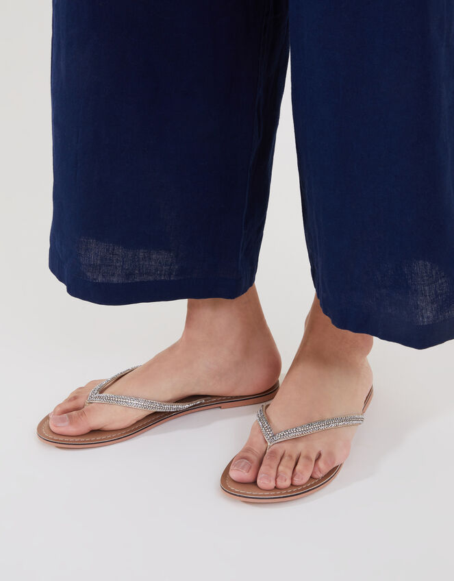 Beaded Single Strap Sandals White | Sandals & Flip Flops | Accessorize UK