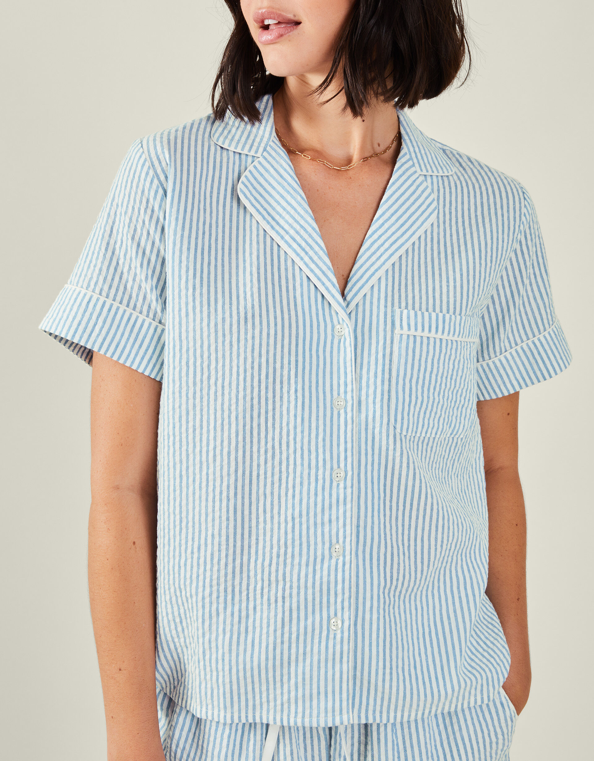 Stripe Short Pyjamas Set Blue | Shop All | Accessorize UK