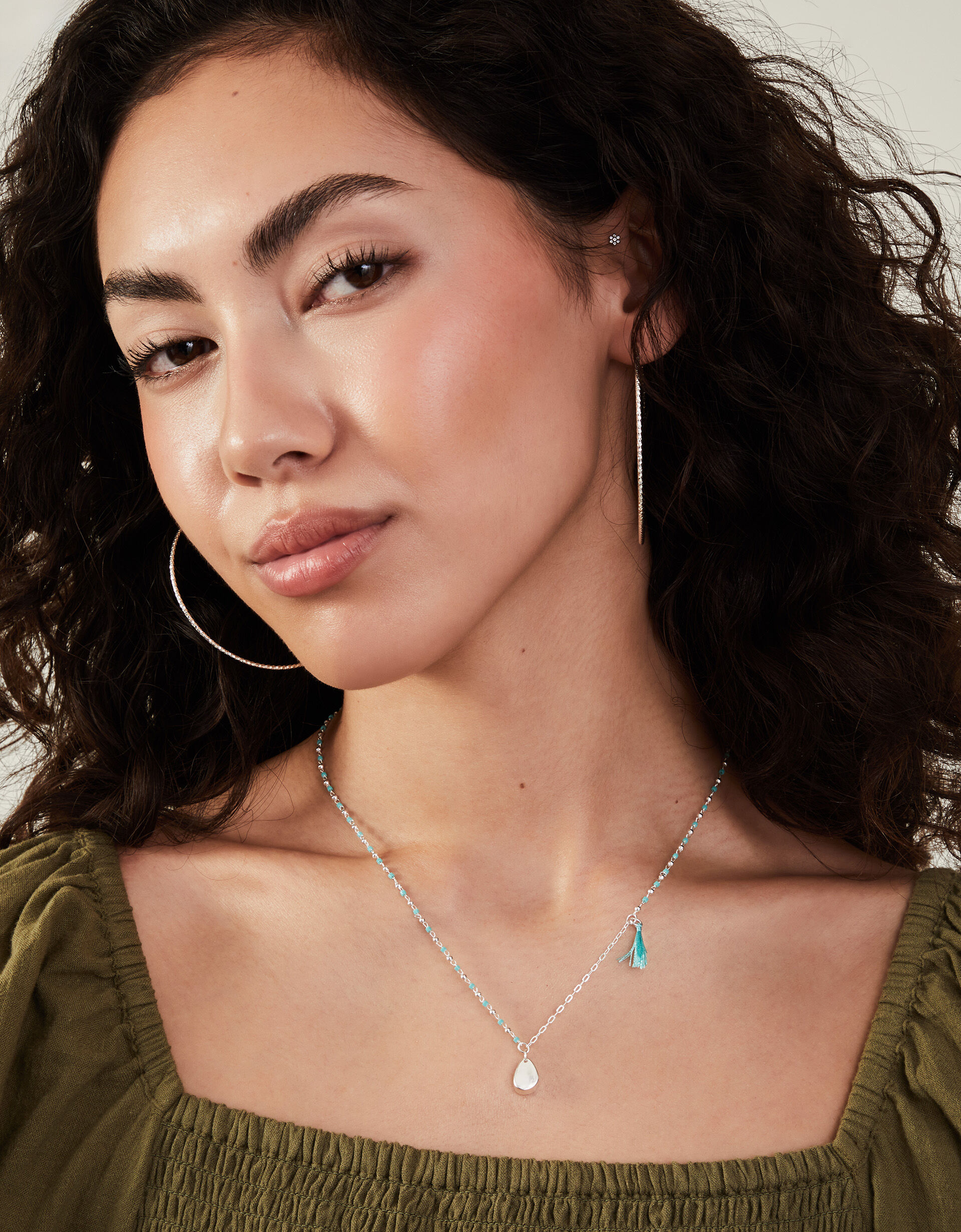 Sterling Silver-Plated Beaded Pendant Necklace | Necklaces | Accessorize UK