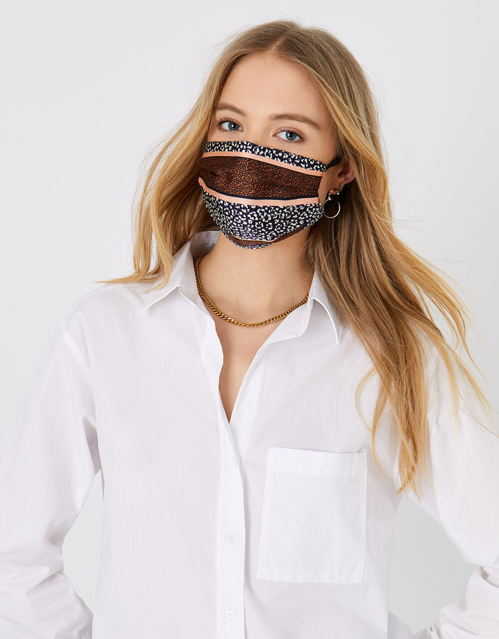 Printed Face Covering Set in Pure Silk | Face coverings | Accessorize UK