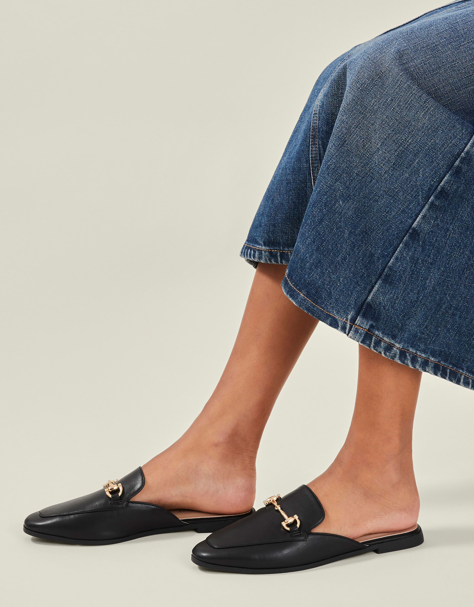 Backless Metal Bar Loafers Black | Shoes & Boots | Accessorize UK