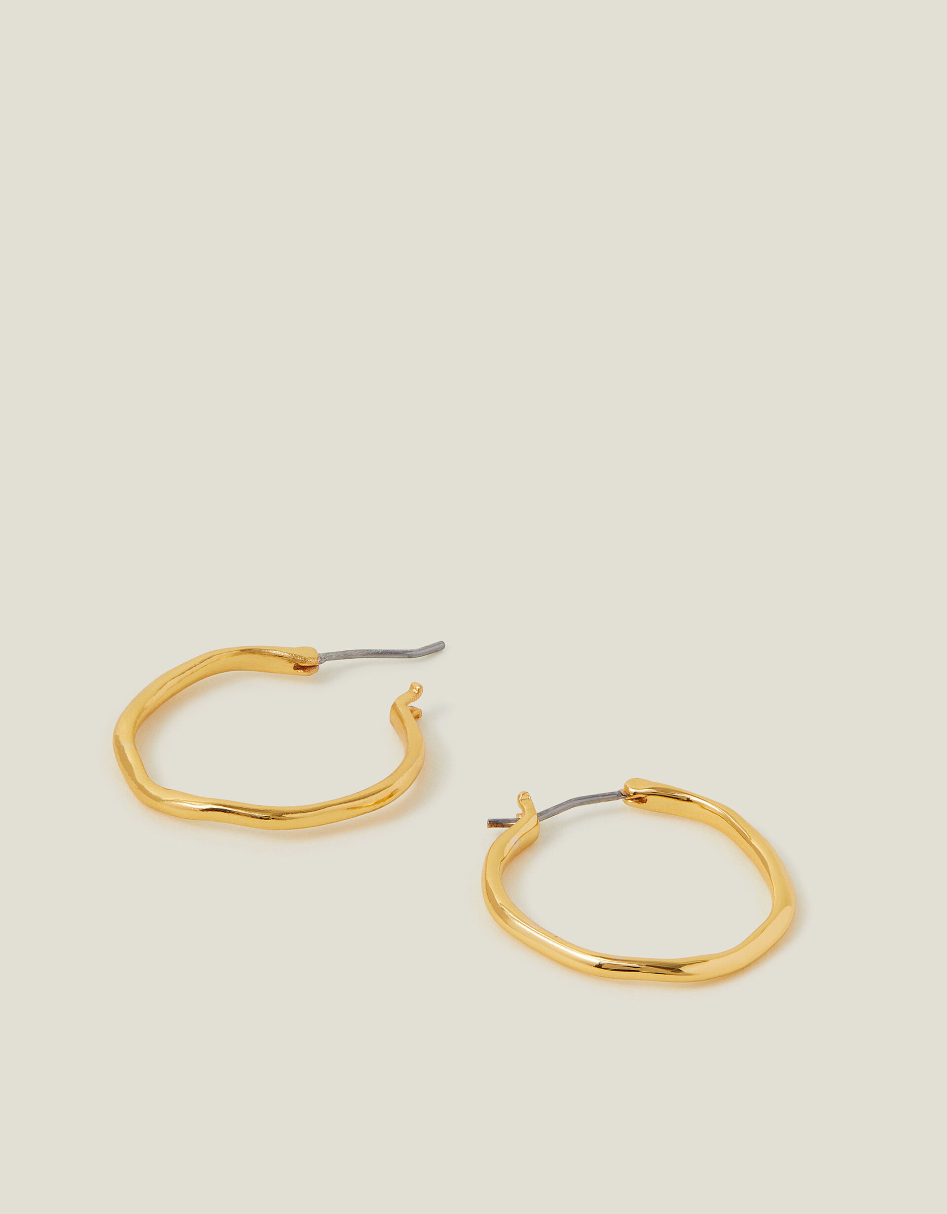 14ct Gold-Plated Thin Molten Hoop Earrings | Earrings | Accessorize Global