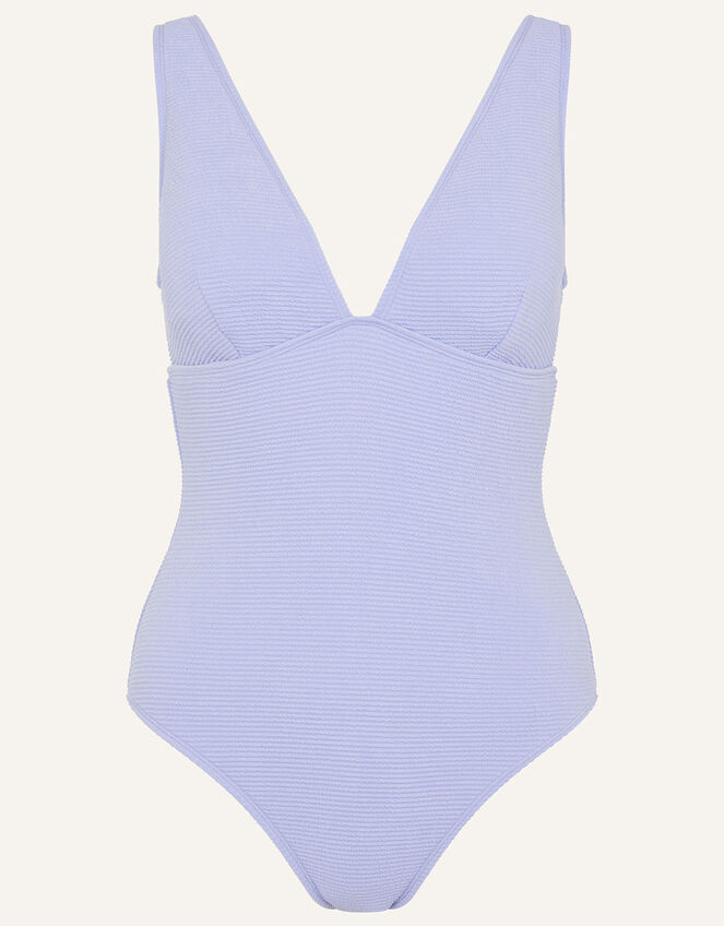 Crinkle Plunge Swimsuit Blue | Swimsuits | Accessorize UK