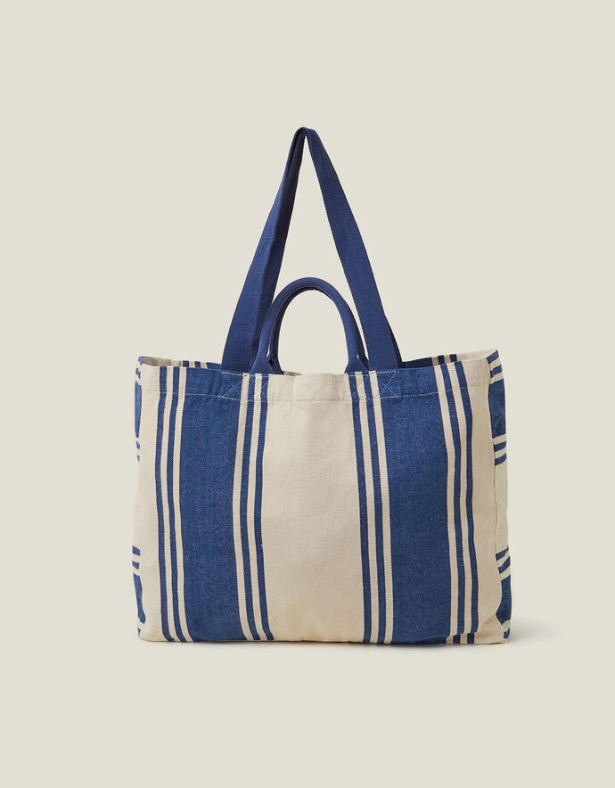 Stripe Canvas Shopper Bag | Beach Bags | Accessorize Global