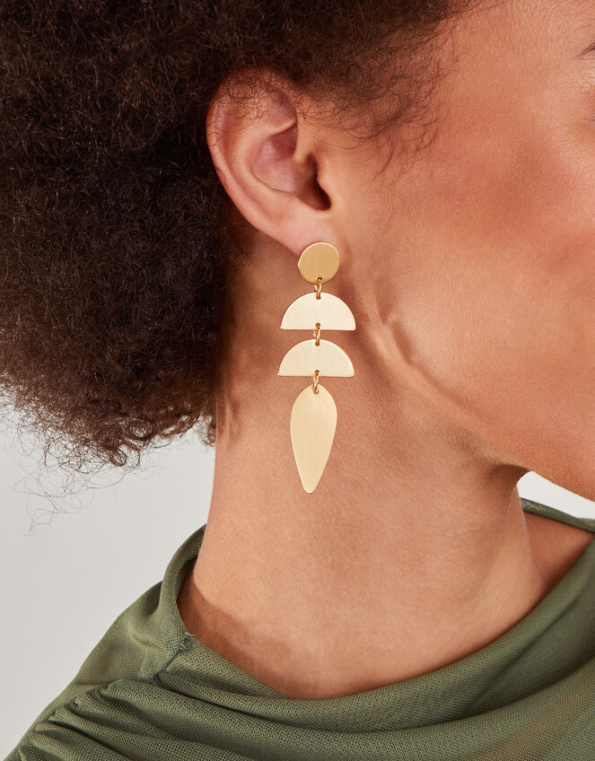 Brushed Metal Triple Drop Earrings | Drops | Accessorize Global