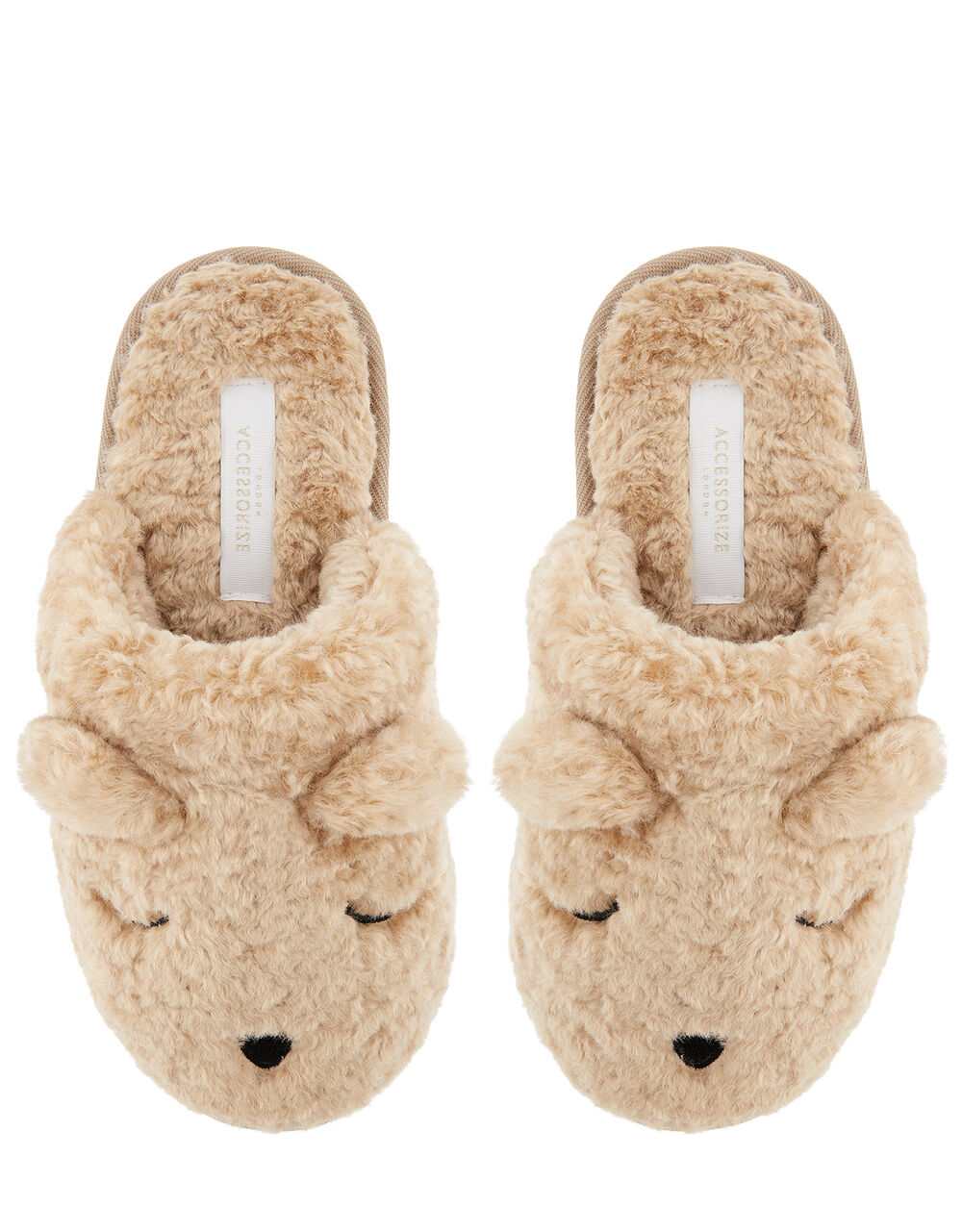 Teddy Fluffy Mule Slippers Tan | Slippers | Accessorize UK