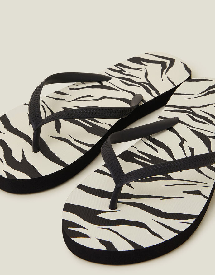Zebra Print Flip Flops Black | Sandals & Flip Flops | Accessorize Global