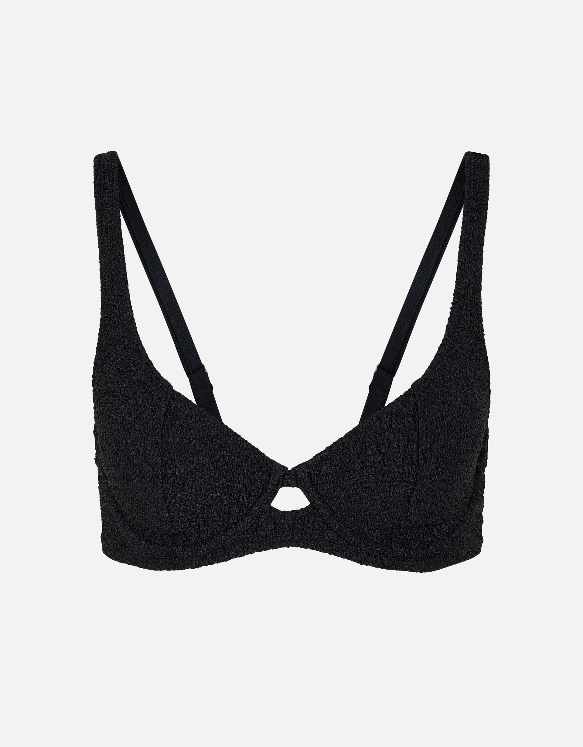 Textured Moulded Cup Bikini Top Black | Bikini tops | Accessorize UK