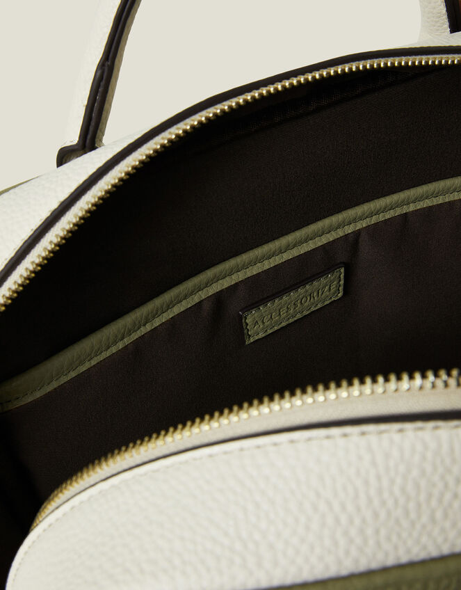 Two-Tone Top Handle Faux Leather Backpack | Backpacks | Accessorize Global