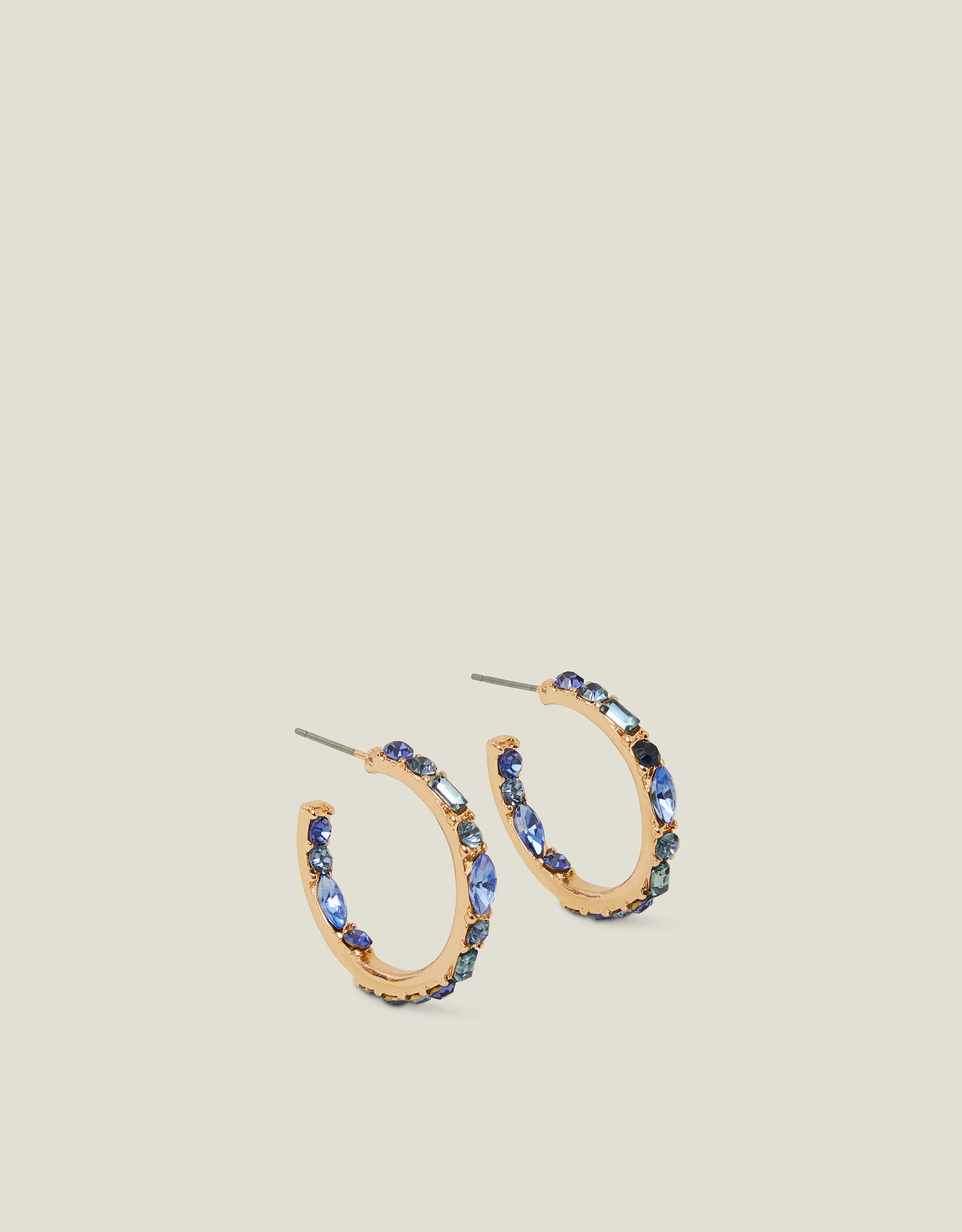 Gemstone Hoop Earrings Blue | Hoop Earrings | Accessorize UK