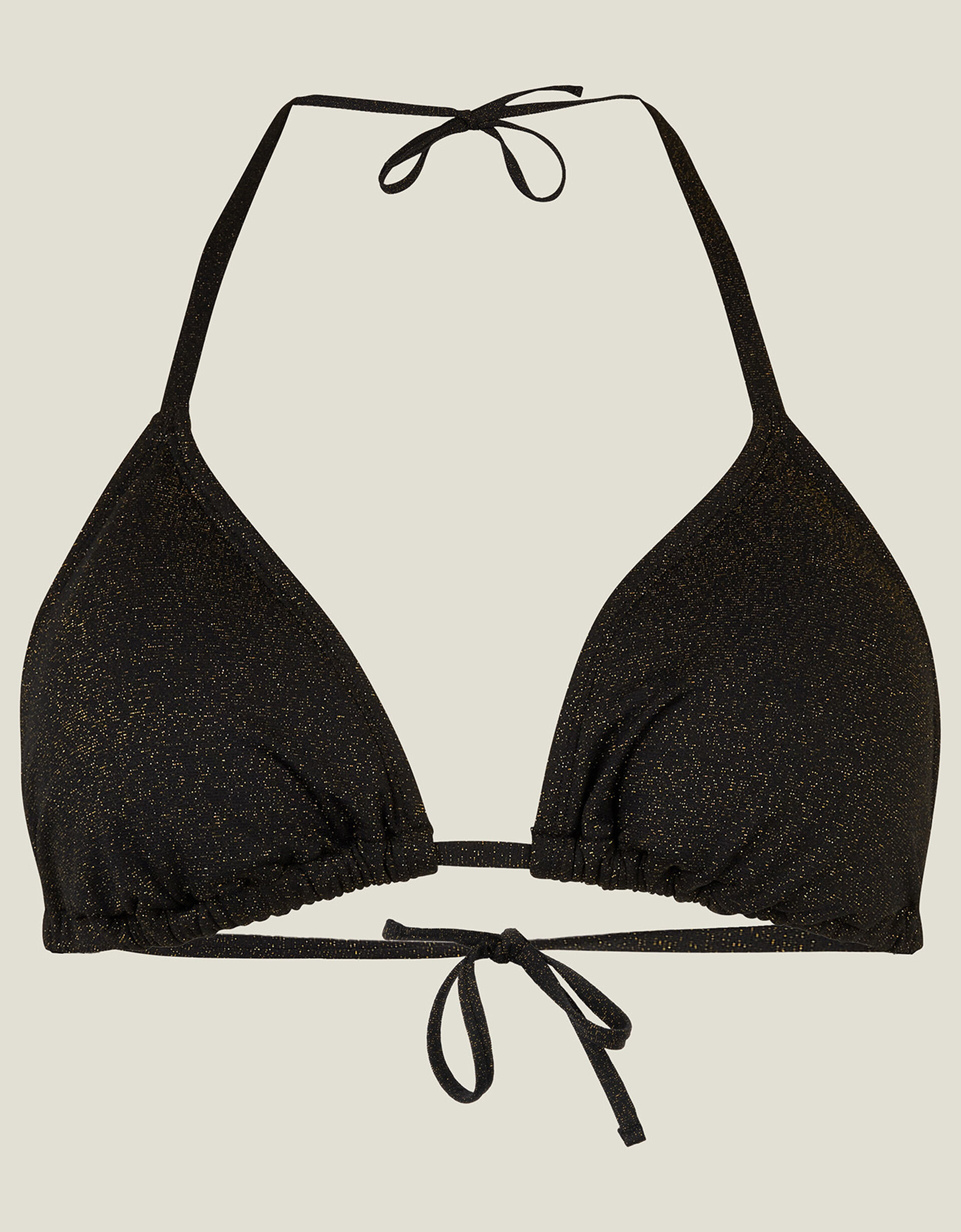 Shimmer Triangle Bikini Top Black Bikinis And Swimsuits Accessorize Uk