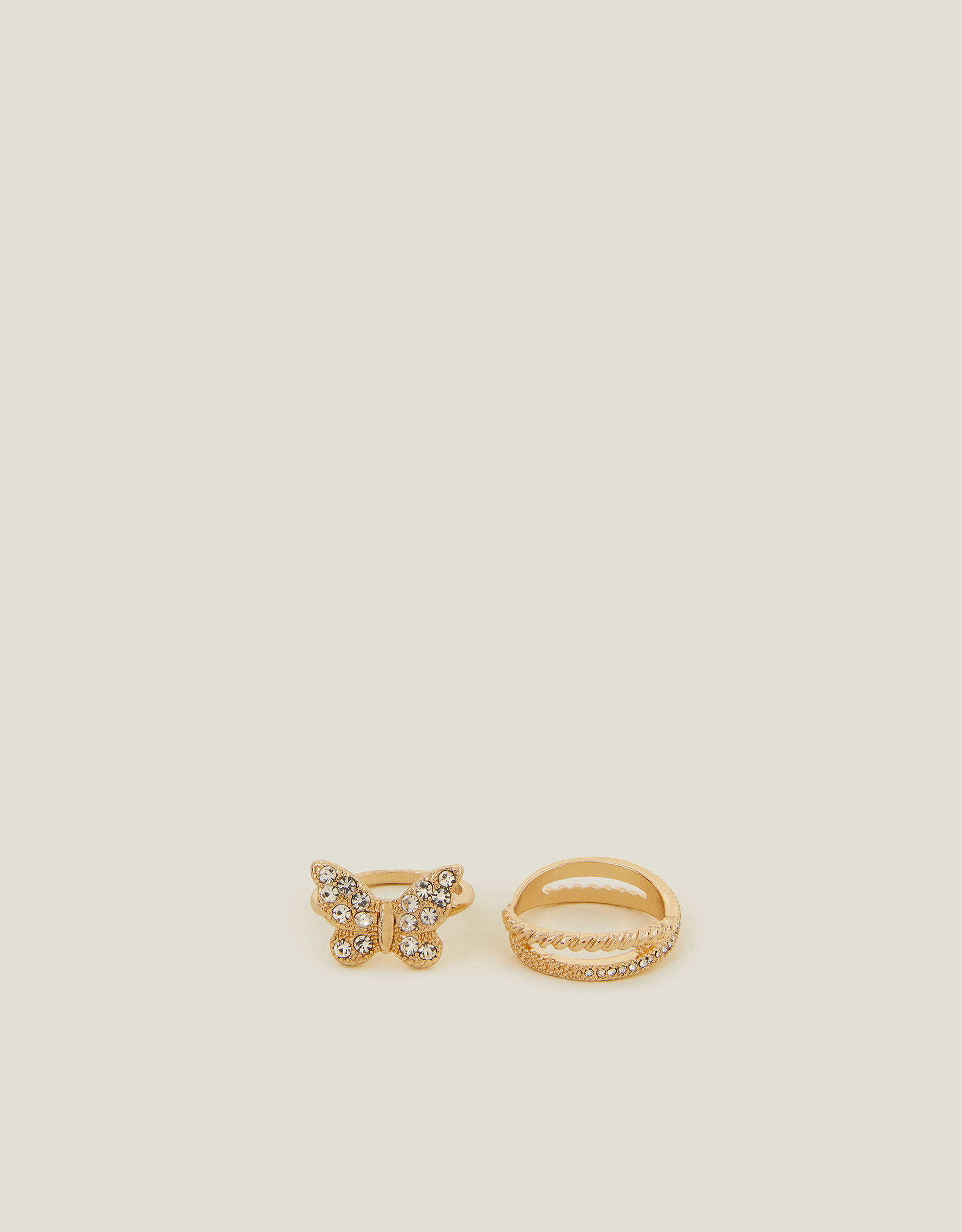 2-Pack Pave Butterfly Rings White | Shop All | Accessorize UK