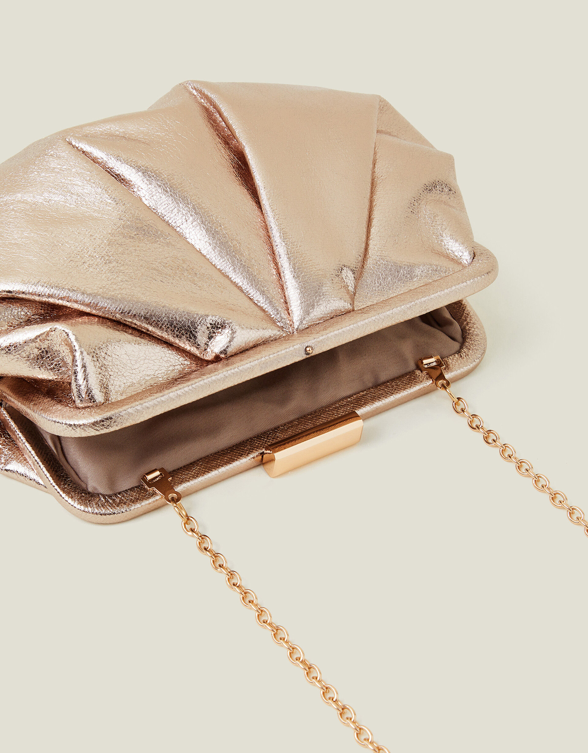 Metallic Pleated Clutch Bag | Clutches | Accessorize UK