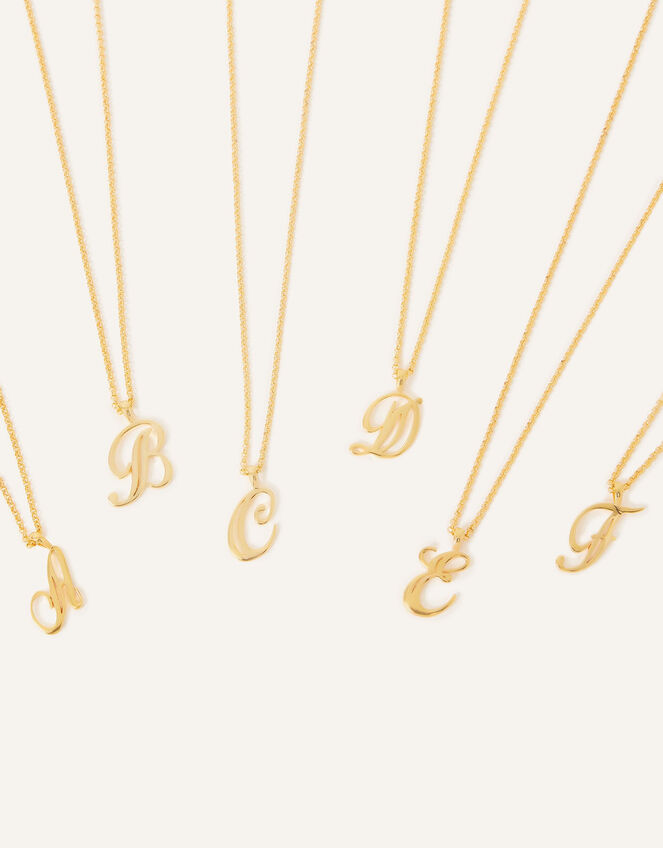 14ct Gold-Plated Script Initial Pendant Necklace Gold | Z for ...