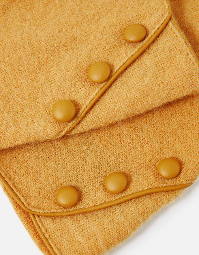Button Gloves in Wool Blend Yellow | Gloves | Accessorize UK